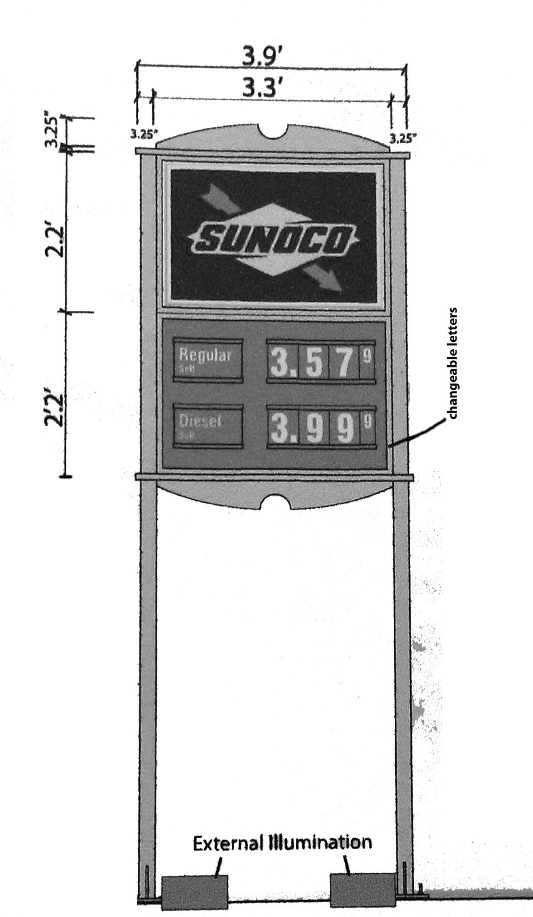 Standard version of Sunoco sign approved